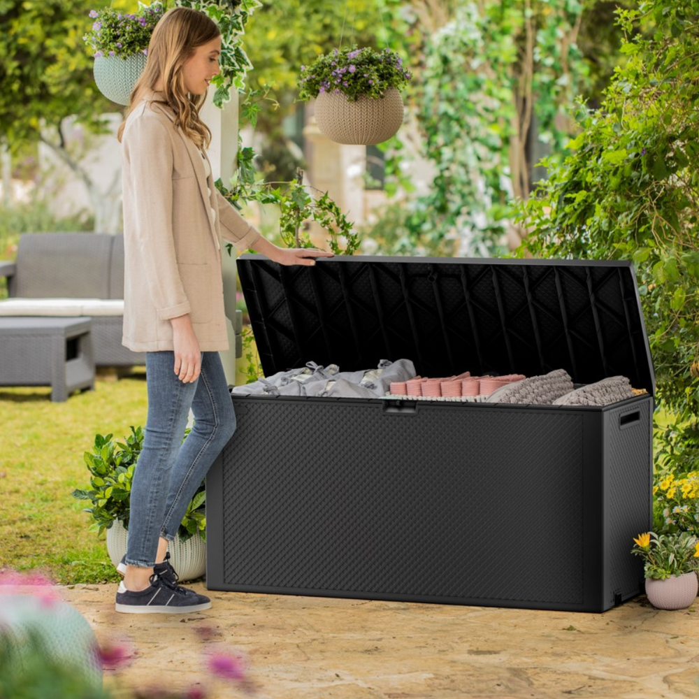 KETER PATIO STORAGE BOXES - all-weather, lockable deck boxes